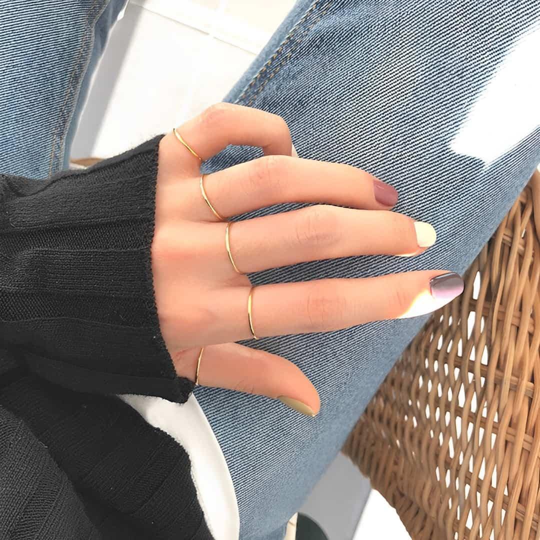 tri colour stacking rings